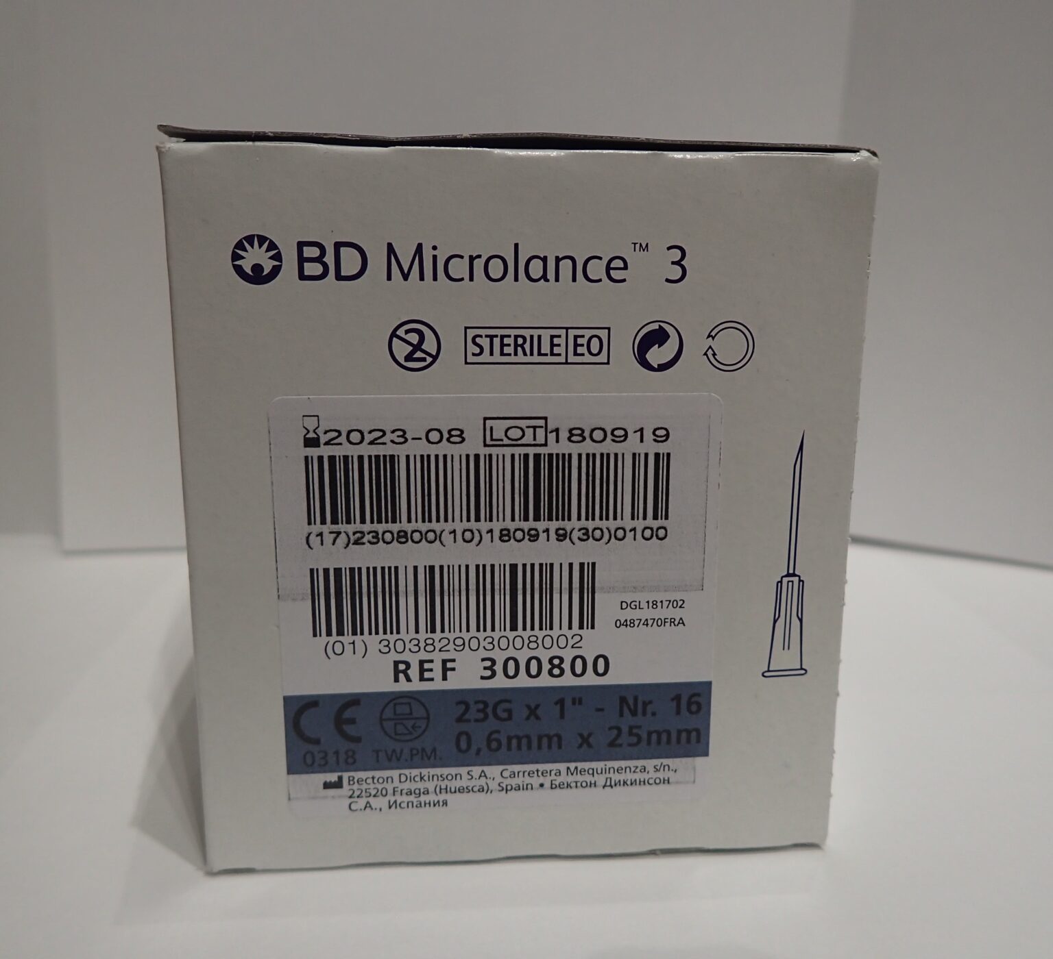 Hypodermic Needles 23G x 1" (Blue) - Mediquip