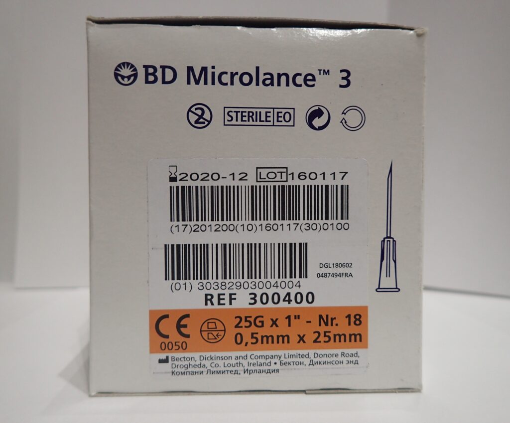 Hypodermic Needles 25G x 1" (Orange) - Mediquip