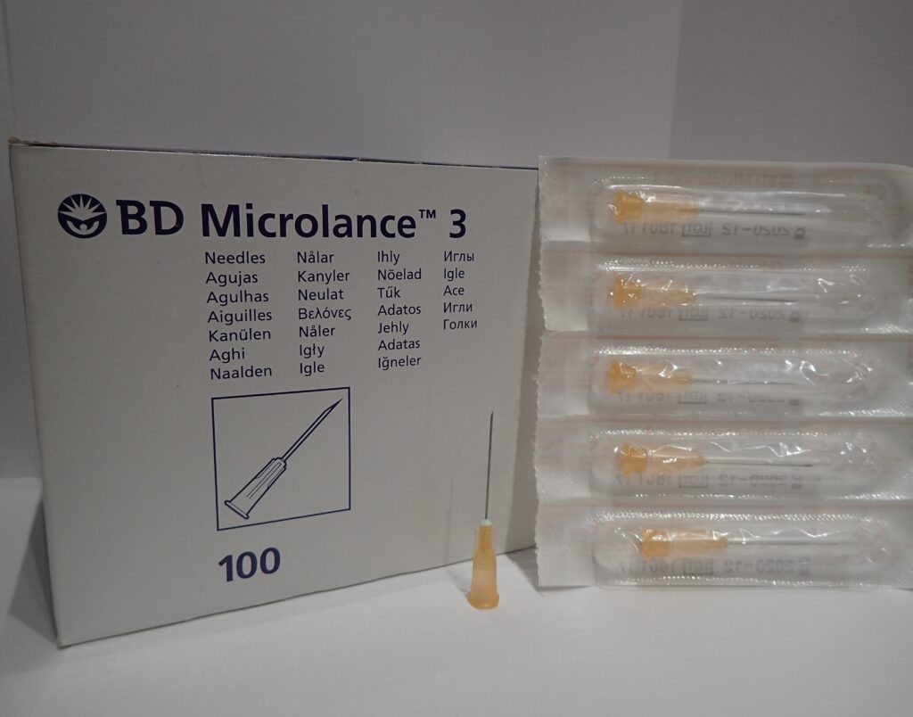 Hypodermic Needles 25G x 1" (Orange) - Mediquip